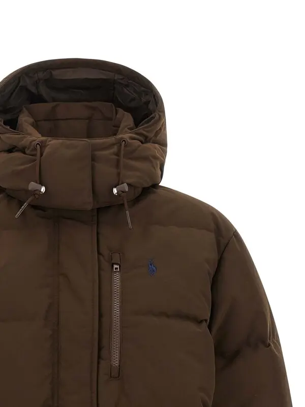 Polo Ralph Lauren Padded Jacket With Embroidered Logo - Brown