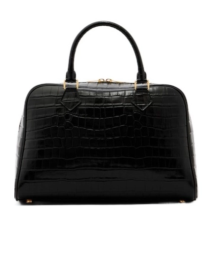 NILI LOTAN Jaclyn Croc-effect Leather Bowling Bag