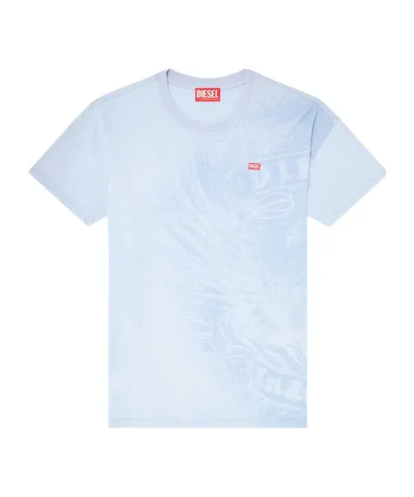 DIESEL® Logo-print Jersey T-shirt - Light Blue
