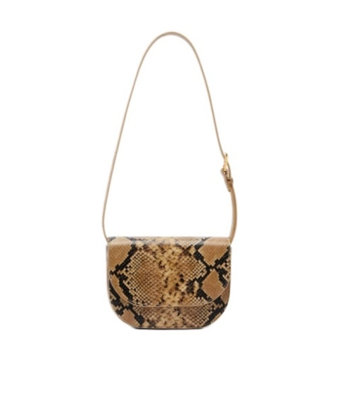 NILI LOTAN Francoise Snake-effect Leather Crossbody Bag - Brown