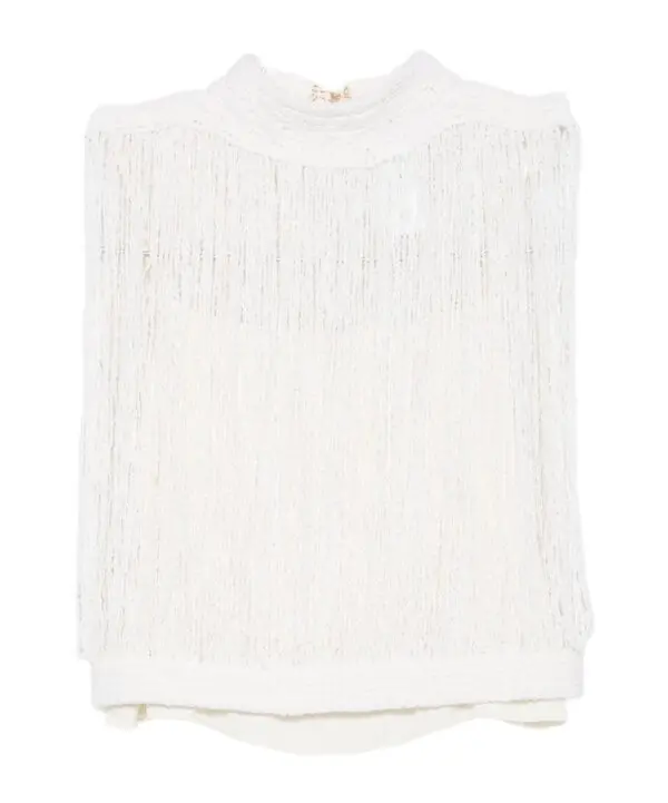 Fabiana Filippi Fringe-detail Halterneck Top - White