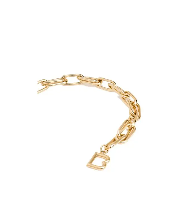 Balenciaga B Link Necklace In Shiny Gold
