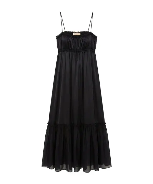 Ulla Johnson Empire Waist Midi Gown - Black