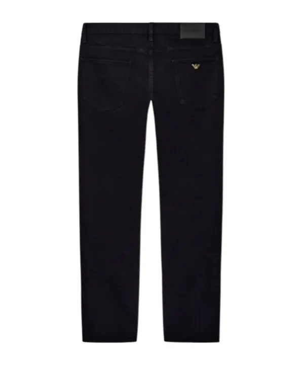 Emporio Armani Button Detailed Straight Leg Jeans - Black