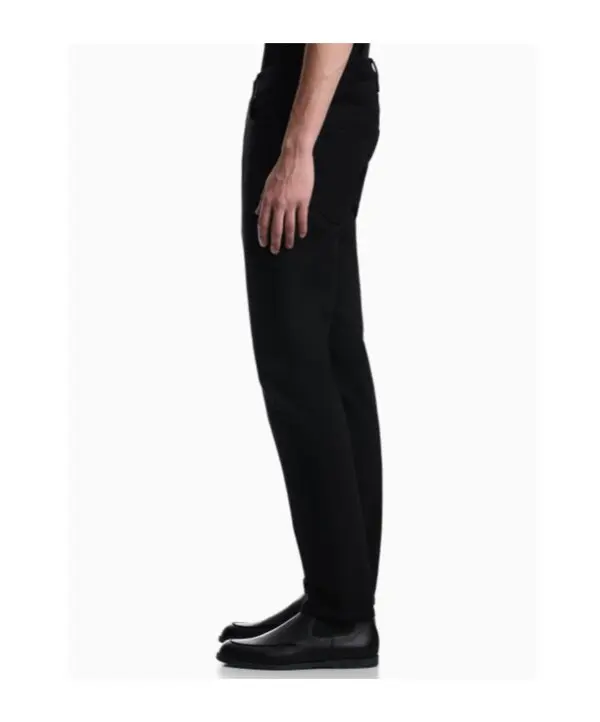 Emporio Armani Button Detailed Straight Leg Jeans - Black