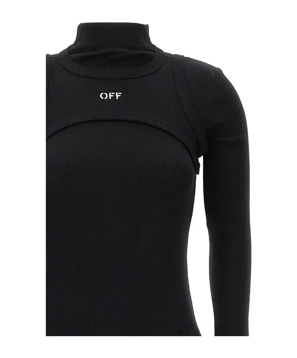 Off-White Off Stamp Rib Dress