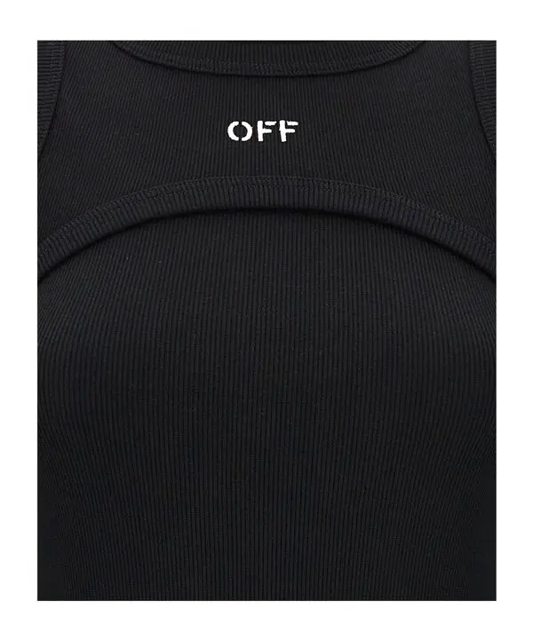 Off-White Off Stamp Rib Dress
