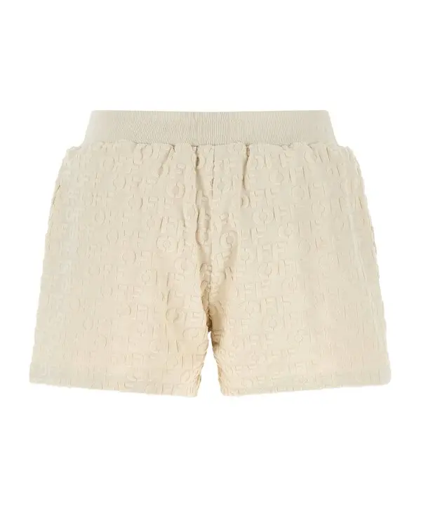 Off-White All-over Logo Terry Shorts - Beige
