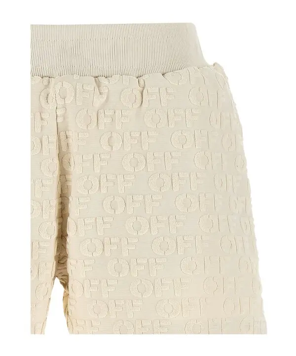 Off-White All-over Logo Terry Shorts - Beige