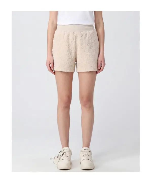 Off-White All-over Logo Terry Shorts - Beige
