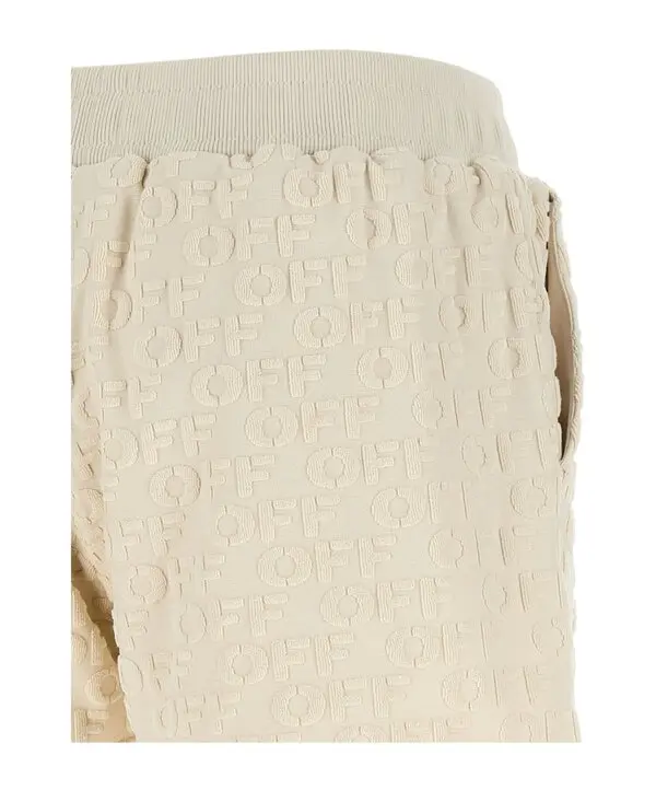Off-White All-over Logo Terry Shorts - Beige