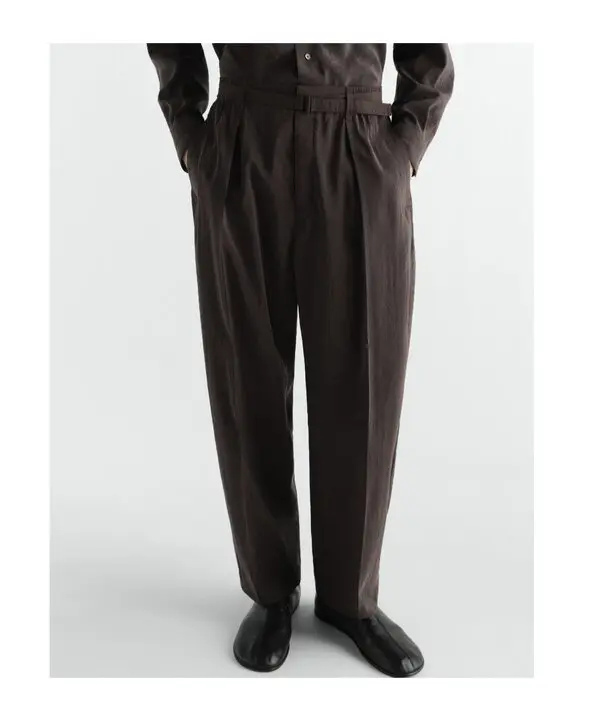 LEMAIRE Belted Relaxed Pants In Dry Silk