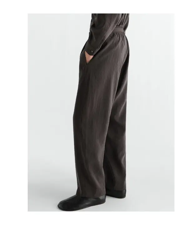 LEMAIRE Belted Relaxed Pants In Dry Silk