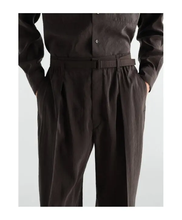 LEMAIRE Belted Relaxed Pants In Dry Silk