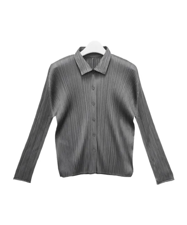 Issey Miyake Pleated Button-up Shirt - Black