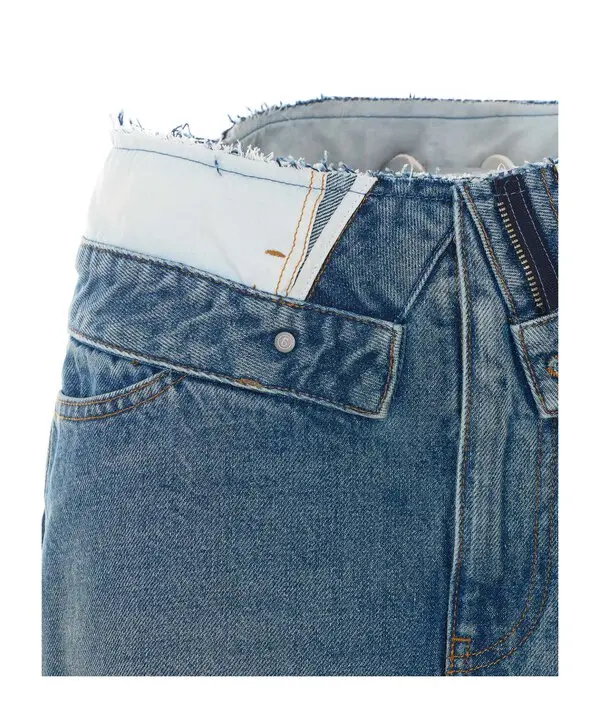 MAISON MARGIELA Distressed Effect A-line Denim Skirt