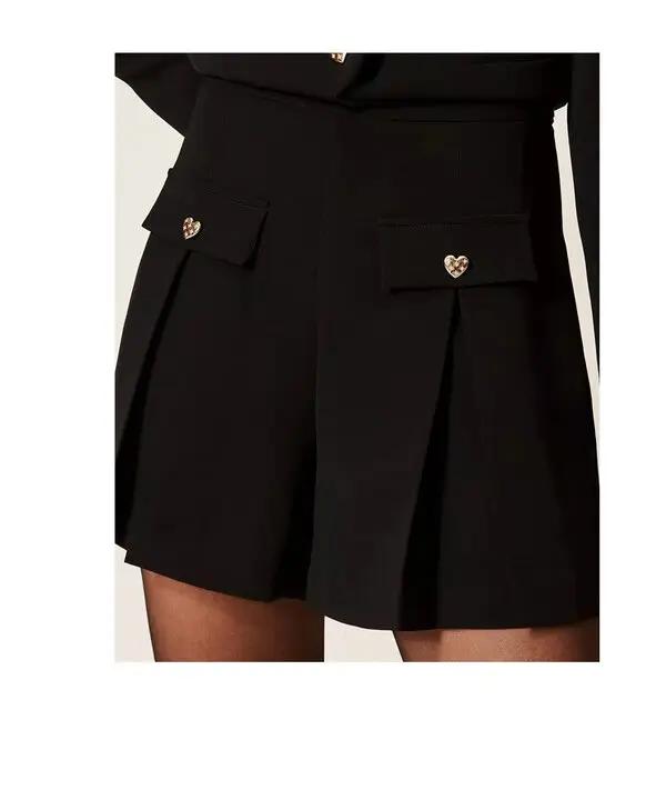 TWINSET Pleated Flared Shorts