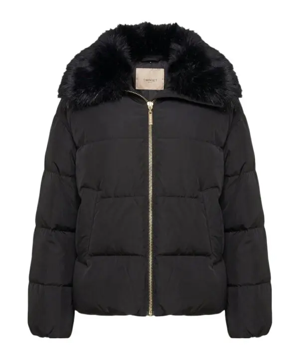 TWINSET Quilted Zip-up Down Jacket