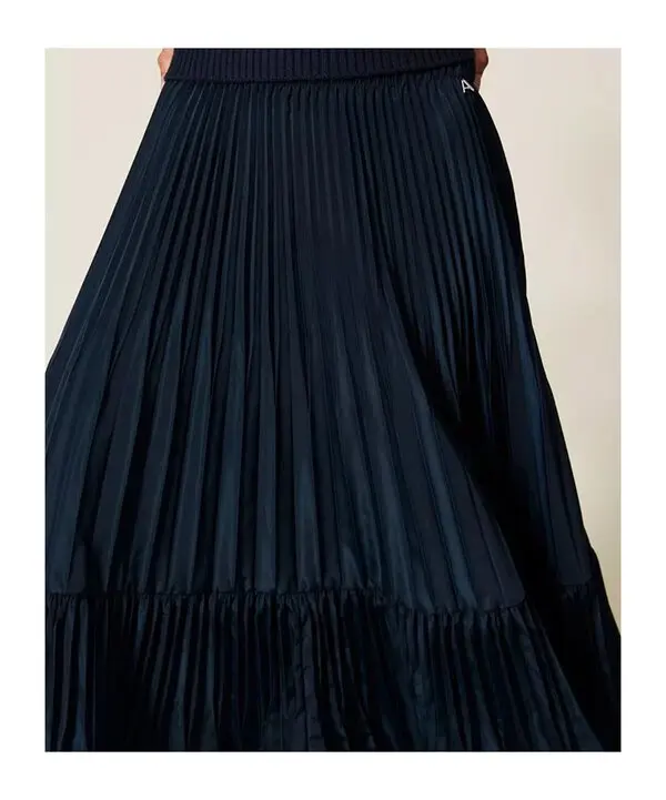 TWINSET Pleated Ruffle Hem Skirt