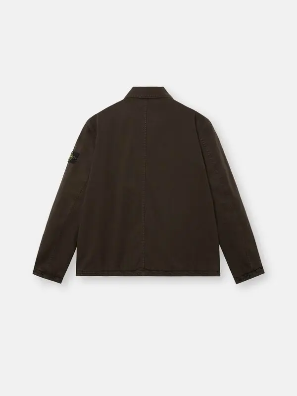 Stone Island Casual Shirt Jacket With Lapel Collar And Button Closure