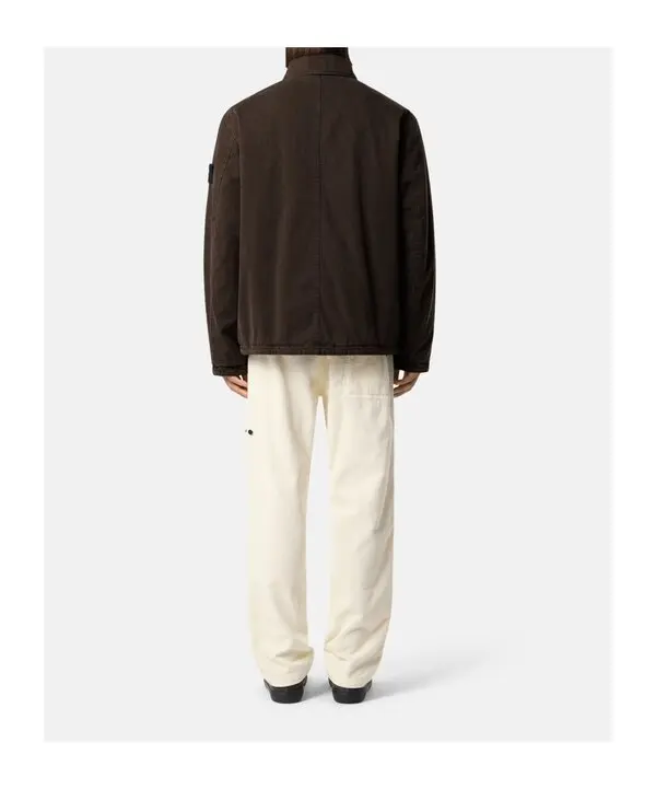 Stone Island Casual Shirt Jacket With Lapel Collar And Button Closure