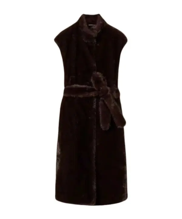 TWINSET Long Faux Fur Vest