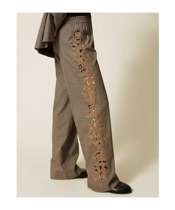 TWINSET Houndstooth Casual Trousers