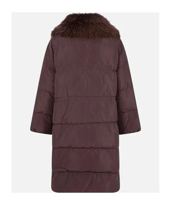 TWINSET Quilted Down Jacket With Faux Fur Collar