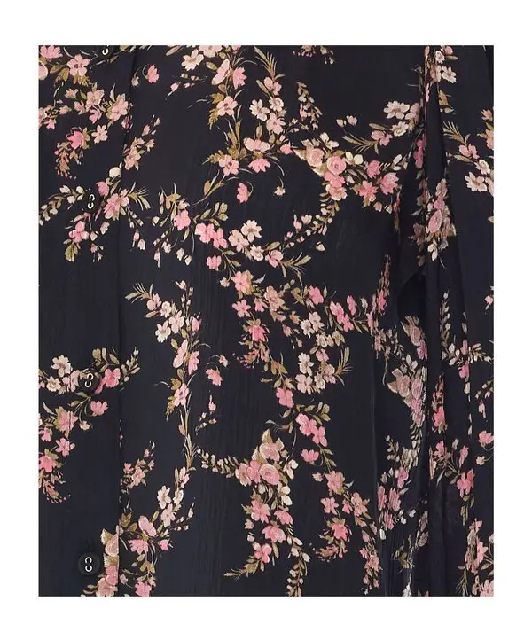 TWINSET Floral Button-front Long Sleeve Blouse