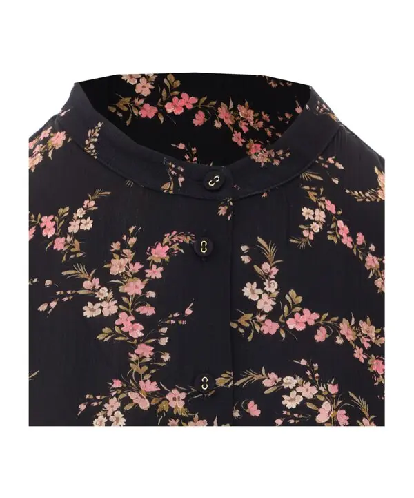 TWINSET Floral Button-front Long Sleeve Blouse