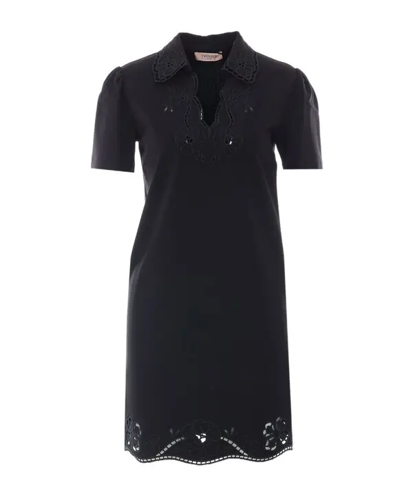TWINSET Embroidered V-neck Dress