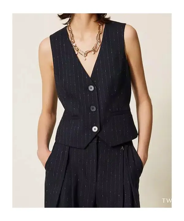 TWINSET V-neck Single-breasted Vest