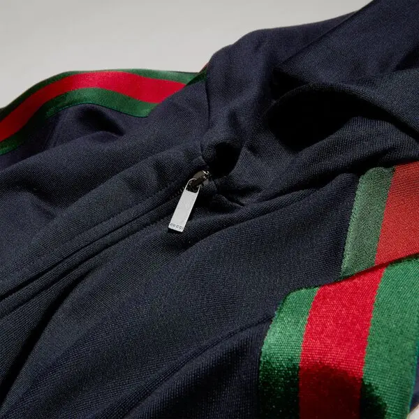 Gucci Web Stripe Jersey Zip Jacket