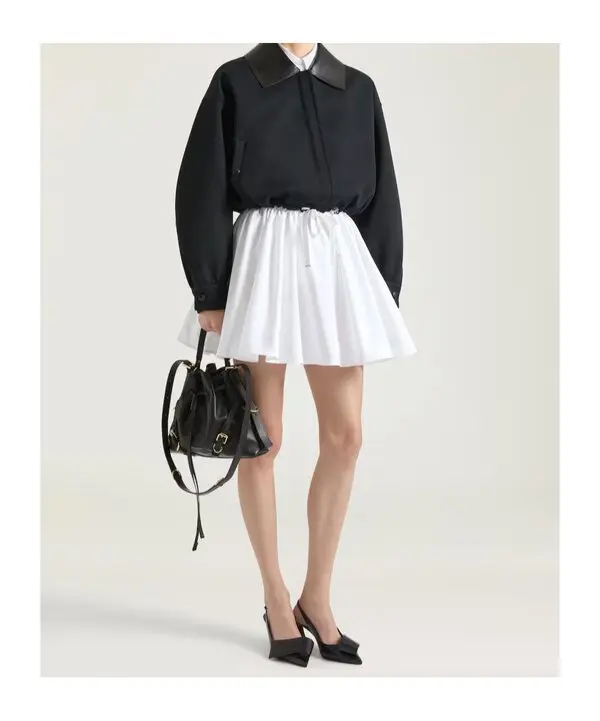 Givenchy Jacket In Cotton And Wool With Leather Collar