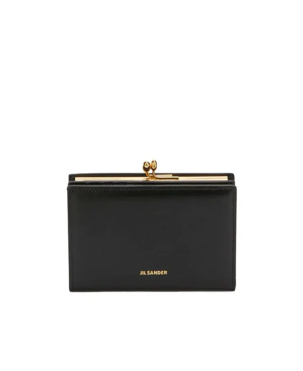 JIL SANDER Logo-detailed Clasp Fastened Purse - Black