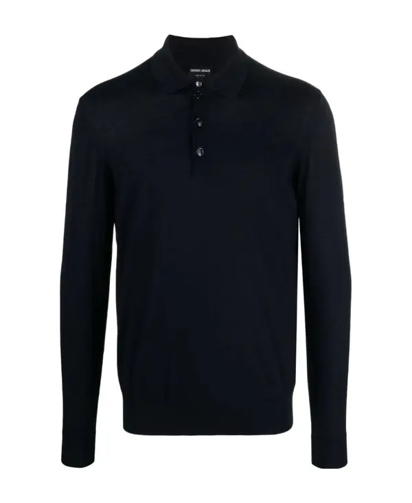 Giorgio Armani Button-front Long-sleeved Polo Shirt