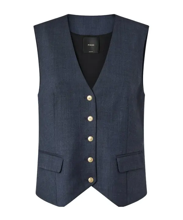 Pinko V-neck Buttoned Gilet