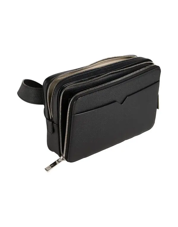 VALEXTRA V-line Bum Bag Belt Bag Calfskin - Black