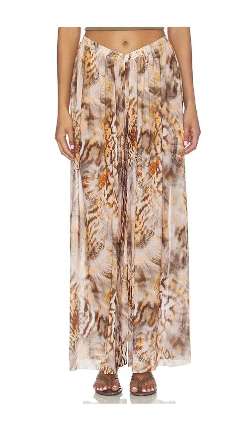 AFRM Rin Printed Wide-leg Pants