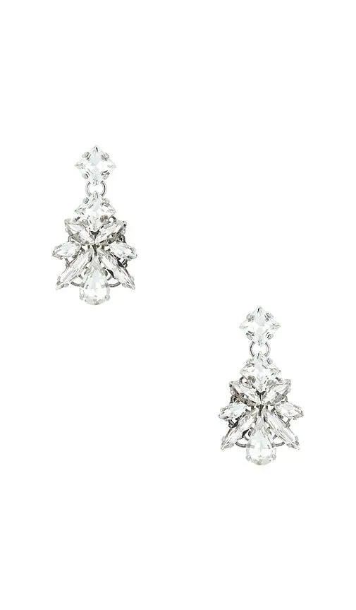 ANTON HEUNIS Pixel Post With Leaves Pendant Earrings In Metallic Silver