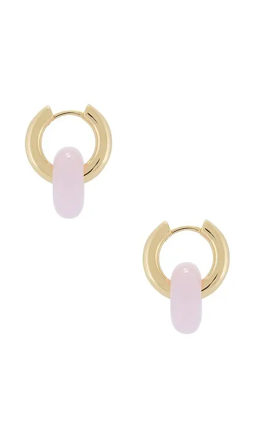 LUV AJ The Rio Washer Hoops In Pink