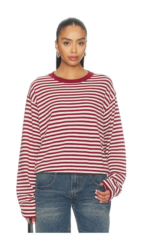 Lioness Olsen Knit Sweater In Wine