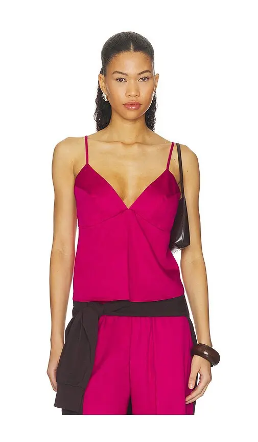 LESET Yoko Triangle Tank In Pink - Amaranth