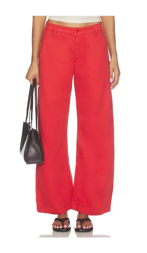 Lioness Sideline Jeans In Red - Crimson