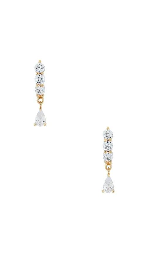Lili Claspe Hilary Pear Dangles In Metallic