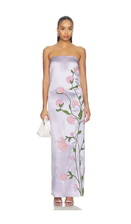 LA FUORI Whispering Tapestry Dress In Purple