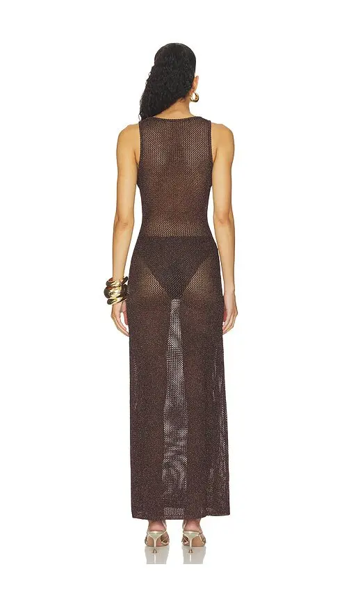 RUNAWAY THE LABEL Ariya Sleeveless Knit Maxi Dress - Chocolate Metallic