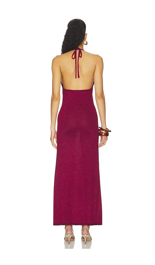 RUNAWAY THE LABEL Ayella Deep-v Knit Maxi Dress In Fuchsia