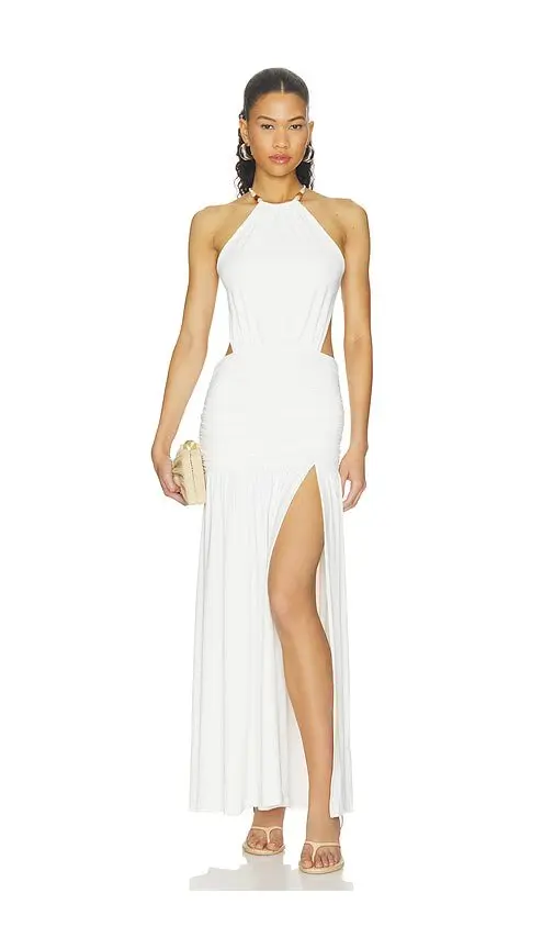 RUNAWAY THE LABEL Imelda High Neck Maxi Dress - White
