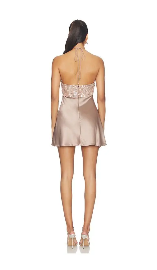 Retrofete Jeanne Embellished Halterneck Mini Dress